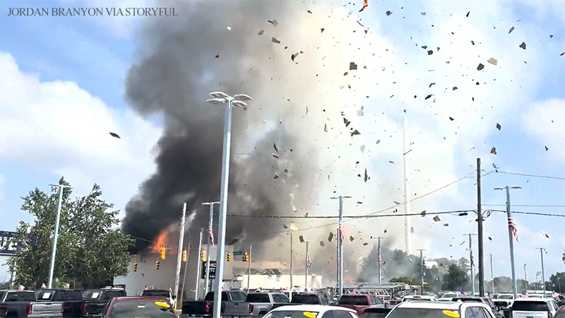 Driver charged with DWI after building explodes in North Carolina