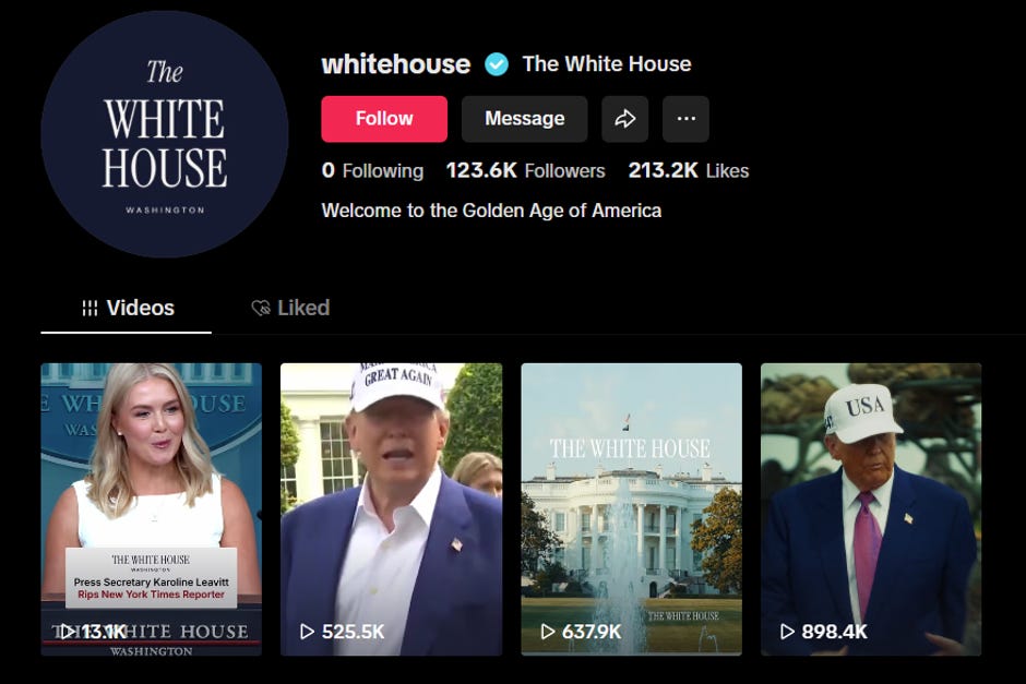 White House Joins TikTok With New Account. Here's What It's Posted So Far