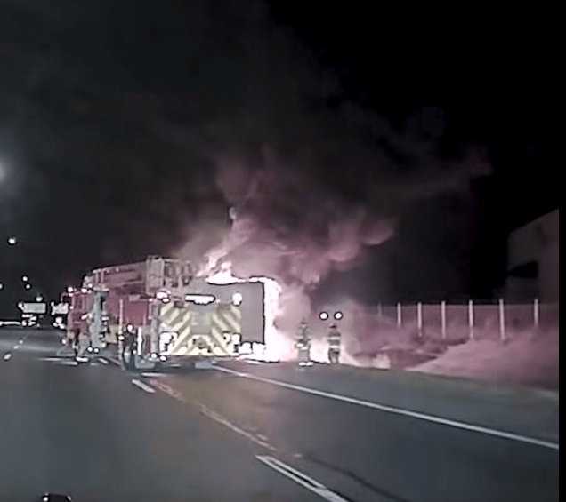 Moore authorities respond to overnight semi-trailer fire on I-35