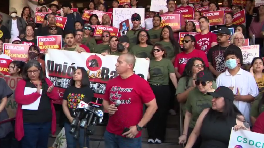 LAUSD teachers, students hold rally for high school student detained by ...