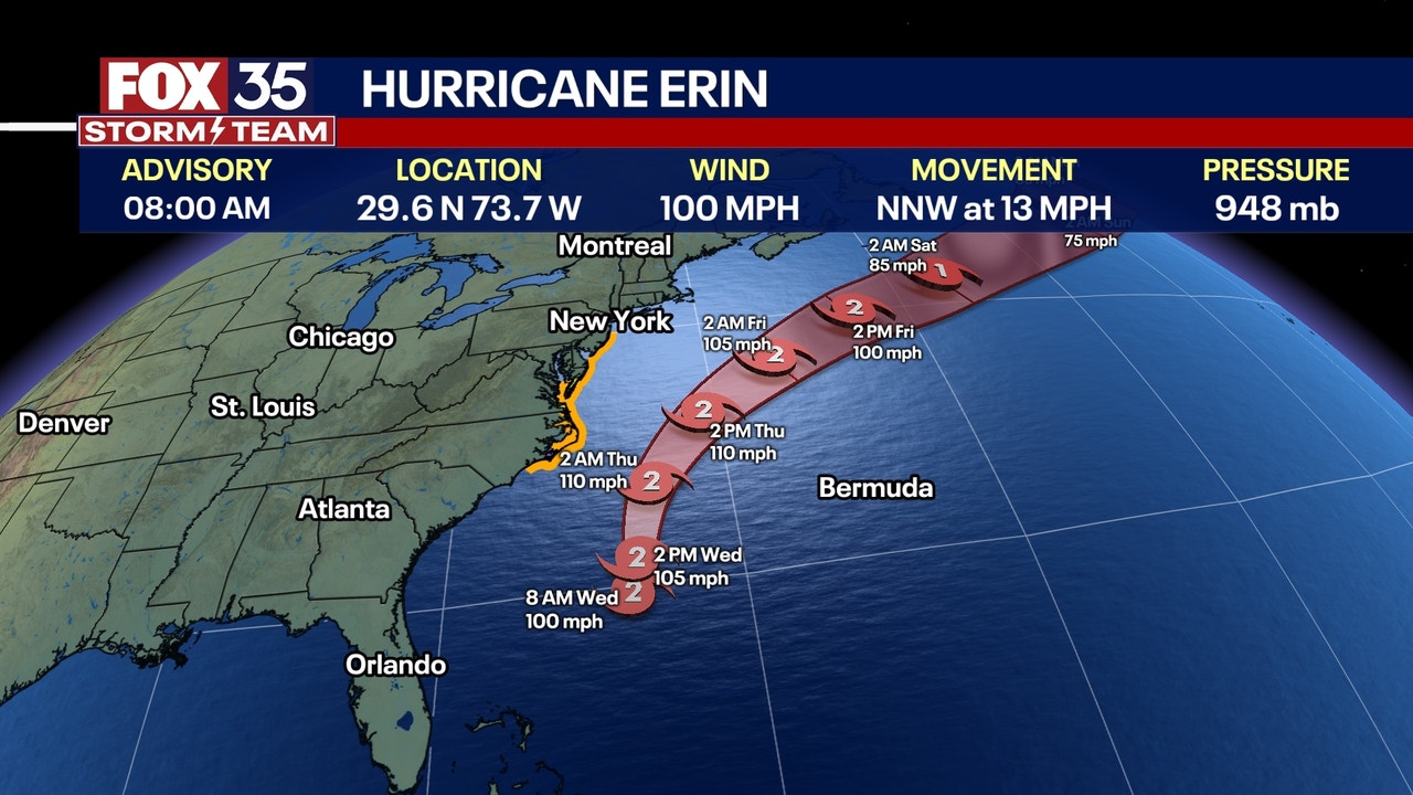 Hurricane Erin live tracker: Cone, spaghetti models, satellite updates ...