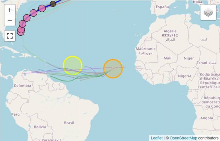 Spaghetti models show potential paths of next two tropical storms