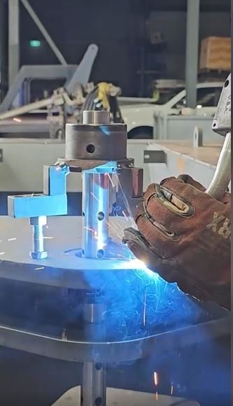 Fixing the Rear Frame on a Franna Crane