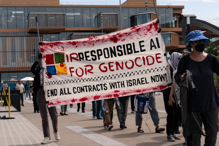 Microsoft workers rename HQ ‘Martyred Palestinian Children’s Plaza ...