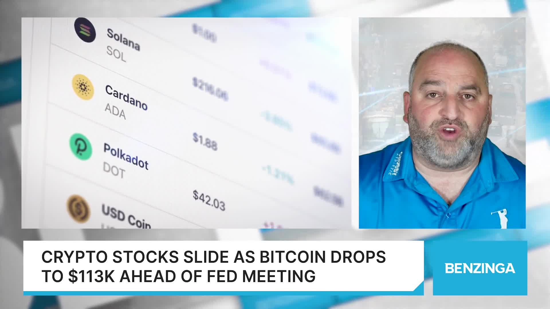 Crypto Stocks Slide As Bitcoin Drops To $113K Ahead Of Fed Meeting