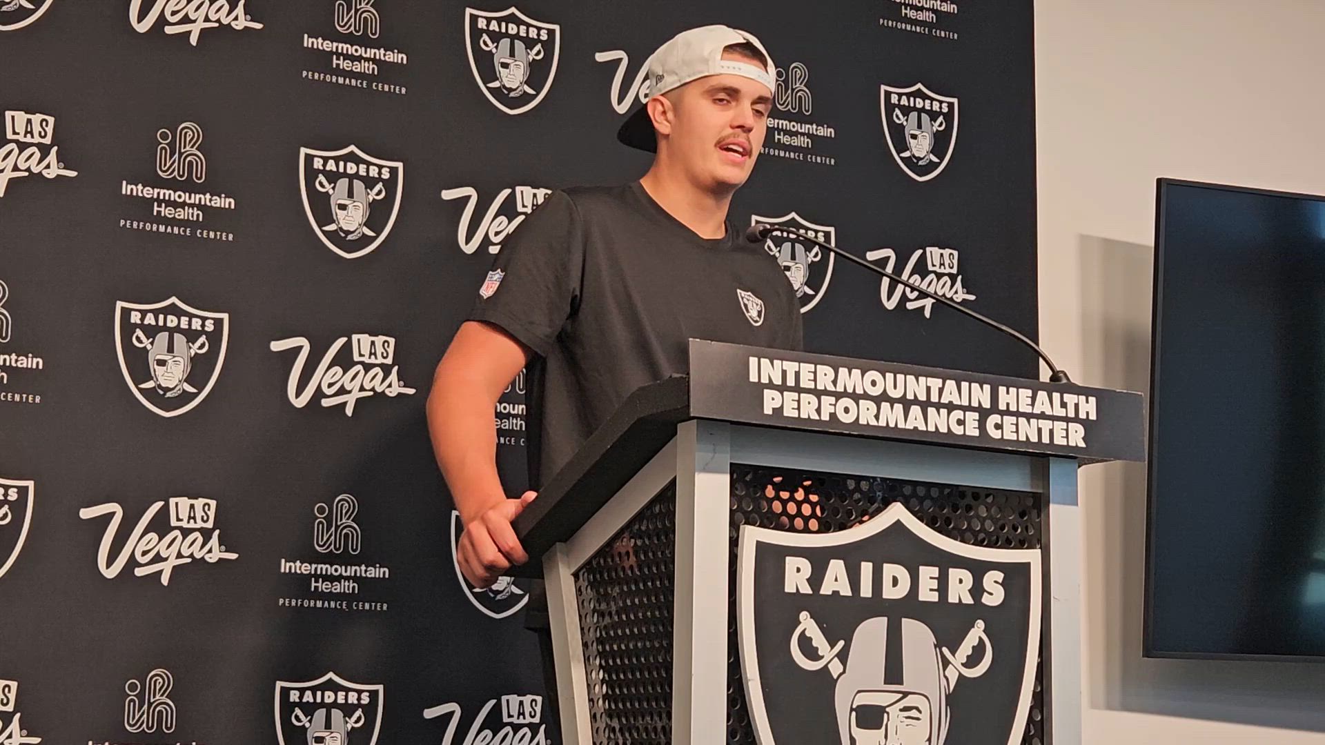 Las Vegas Raiders QB Aidan O'Connell on Tempo. Using His Eyes ...