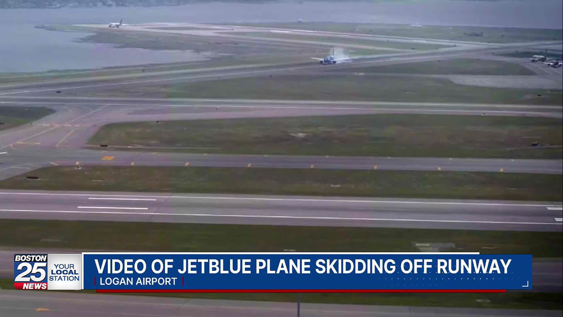 New video shows scary moment JetBlue flight slid off runway at Logan ...