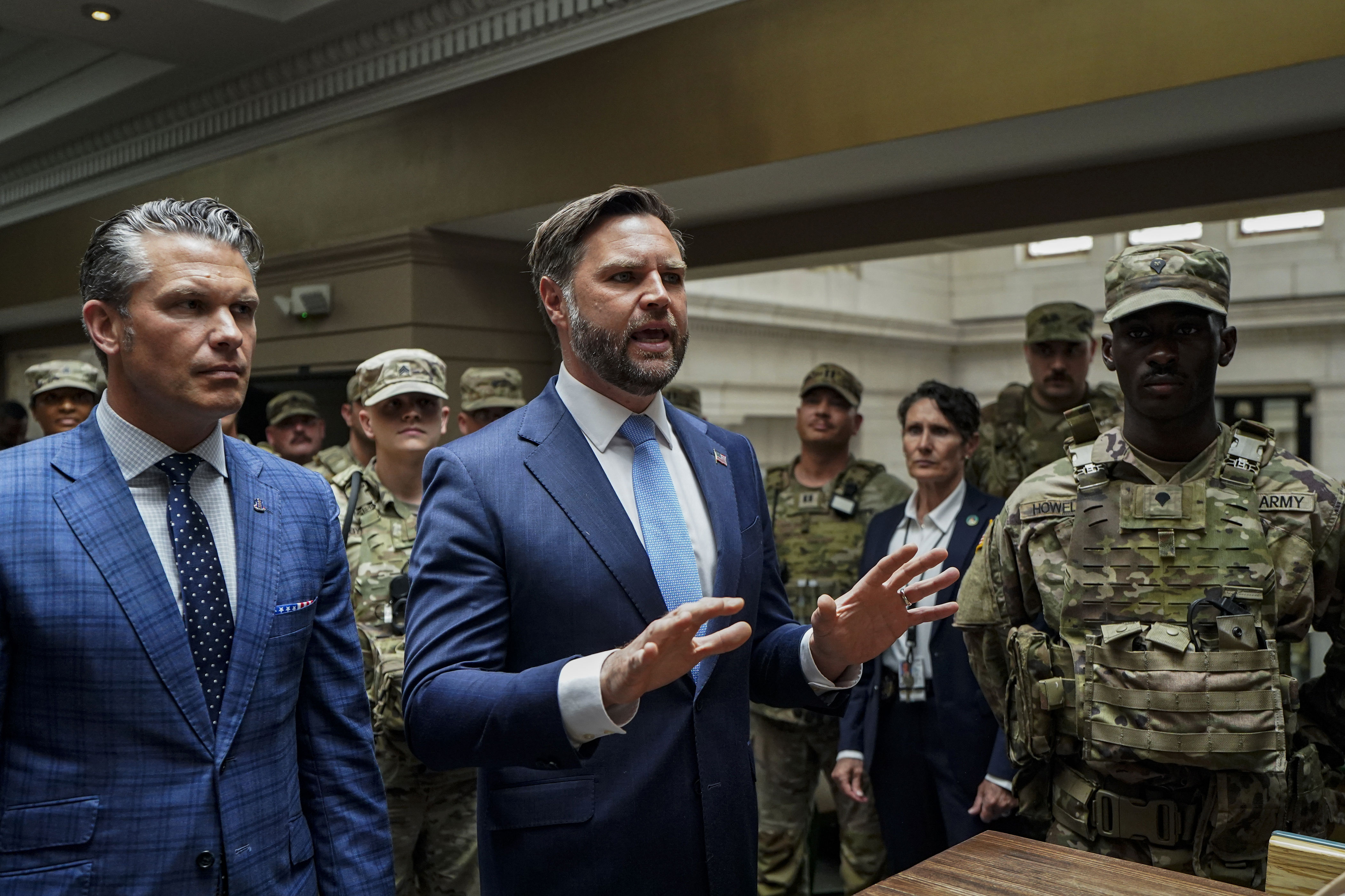 Vance, Hegseth visit troops amid growing Guard presence in DC