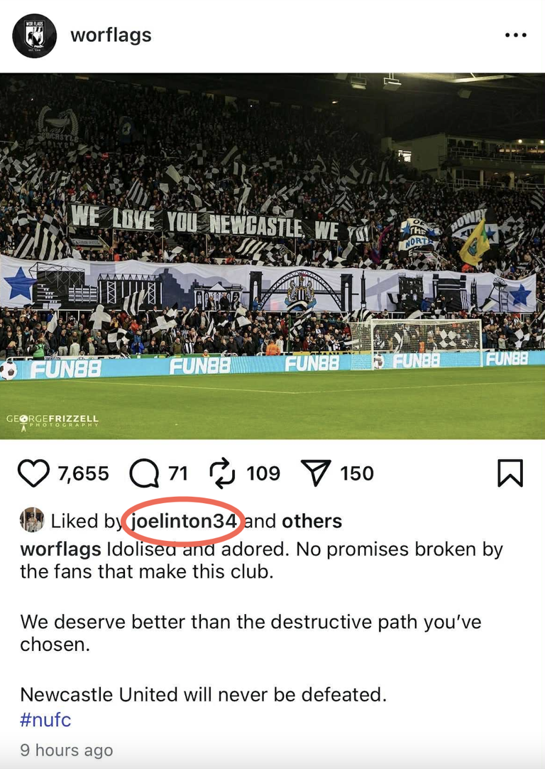 Newcastle star 'likes' post slamming Alexander Isak