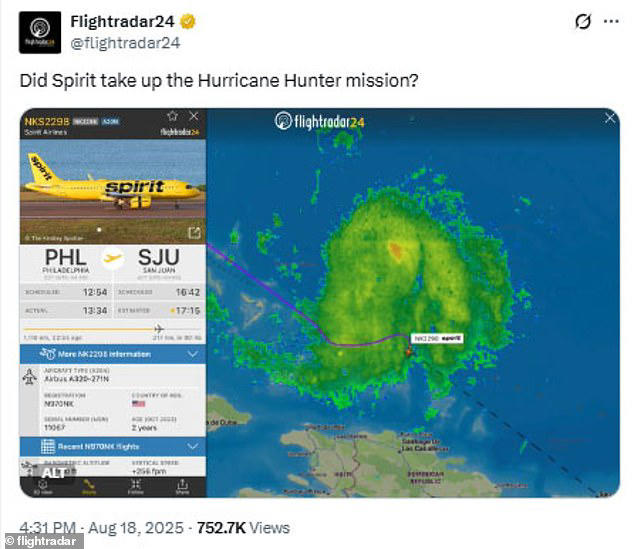 Fury as Spirit Airlines sends a packed passenger jet THROUGH Hurricane Erin
