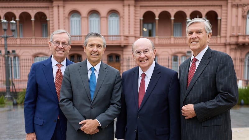 In Argentina, Elder Quentin L. Cook meets with President Javier Milei
