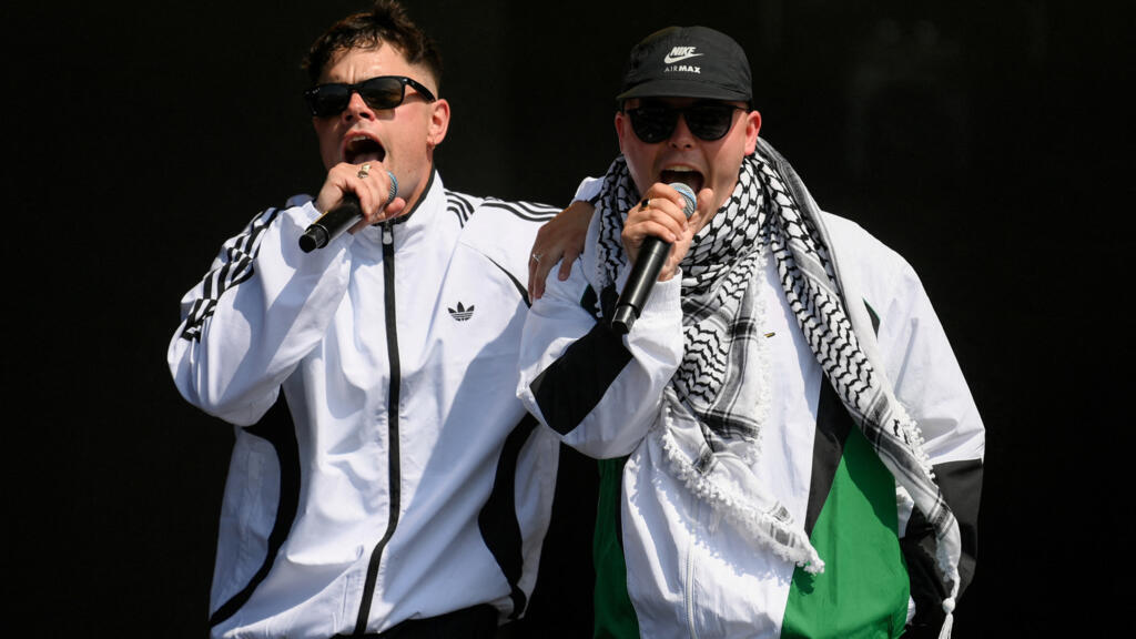 Irish rap group Kneecap at court for waving Hezbollah flag on stage