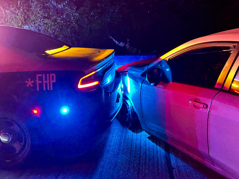 FHP says one of its patrol cars hit after chain-reaction crash on I-10 ...