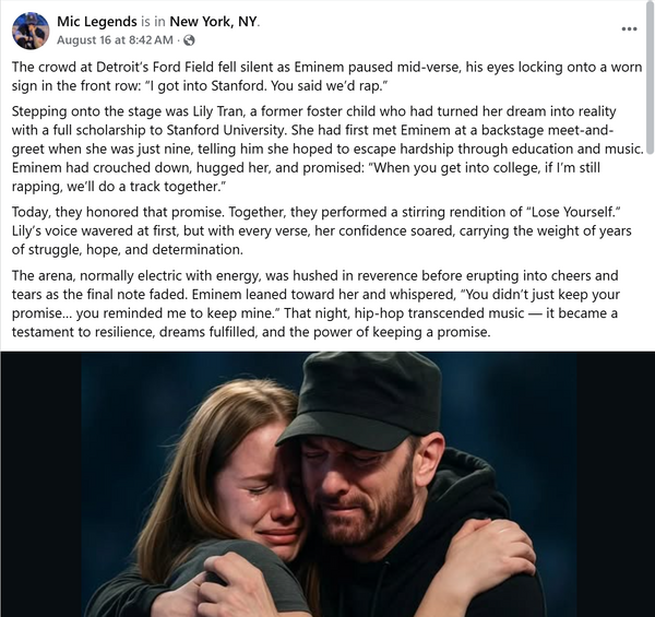 Eminem invited 'foster child Lily Tran' to perform 'Lose Yourself' with ...