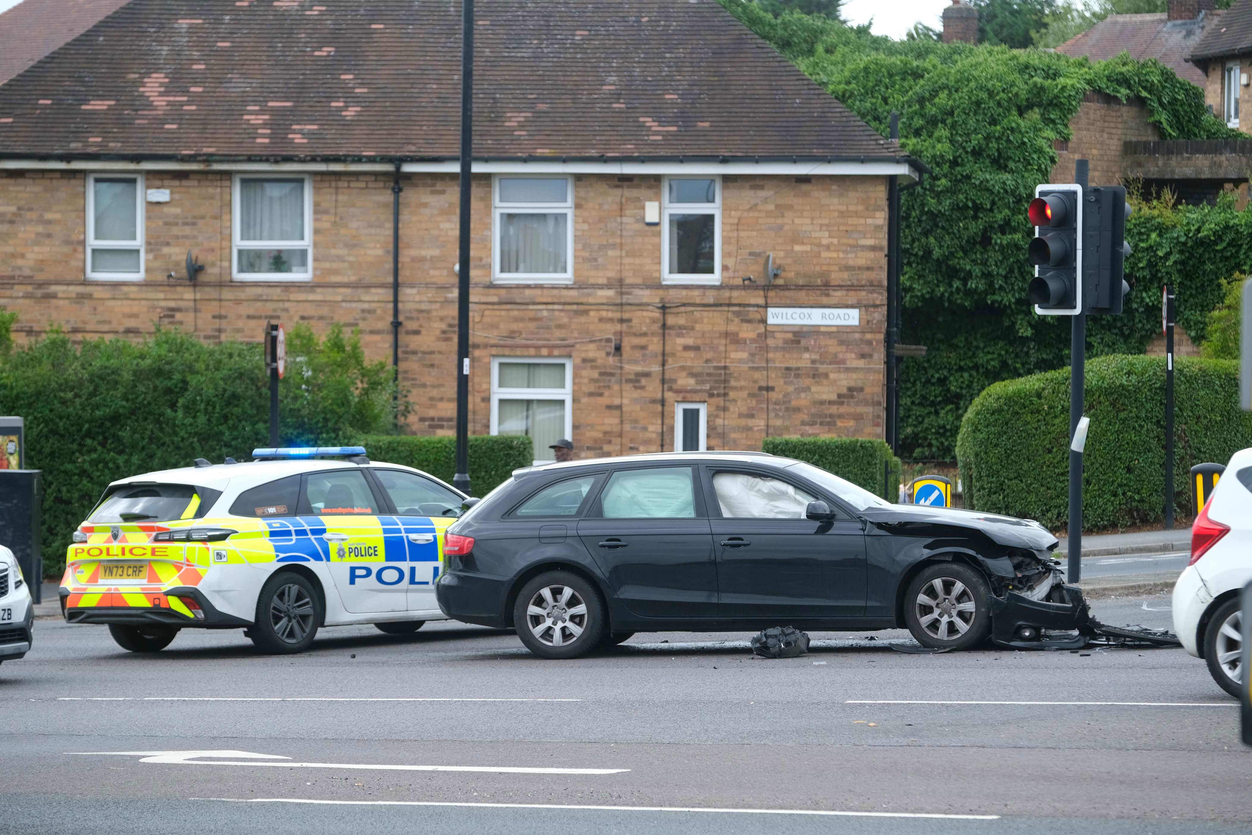 Halifax Road crash Sheffield: Two taken to hospital after car crash