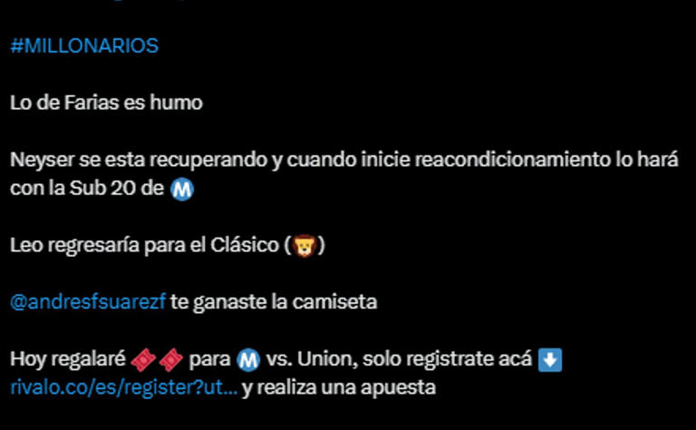 El regreso de Leo Castro a Millonarios estaría más cerca de lo que se ...