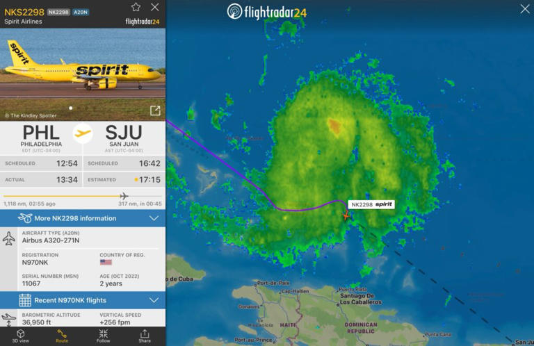 A Spirit Airlines Flight Apparently Flew Through A Category 4 Hurricane