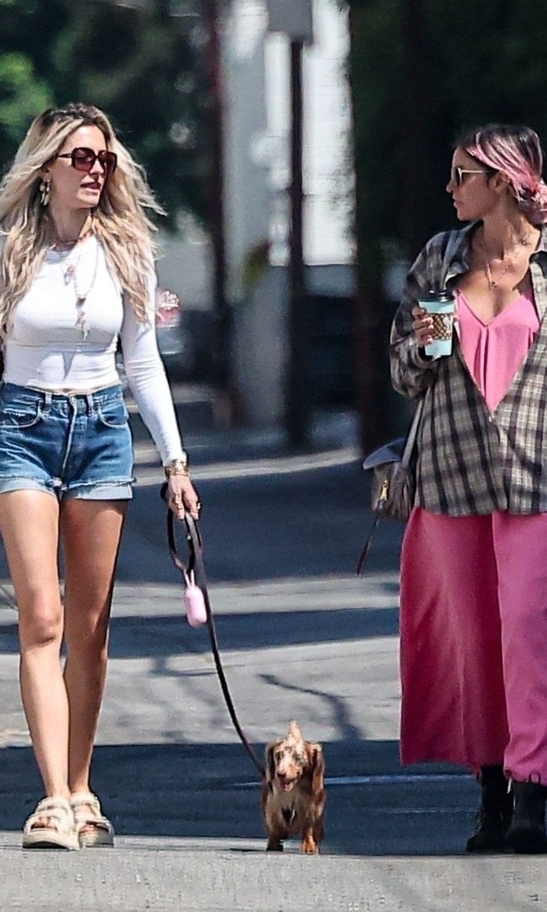 Paris Jackson turns heads in short shorts while walking her pup