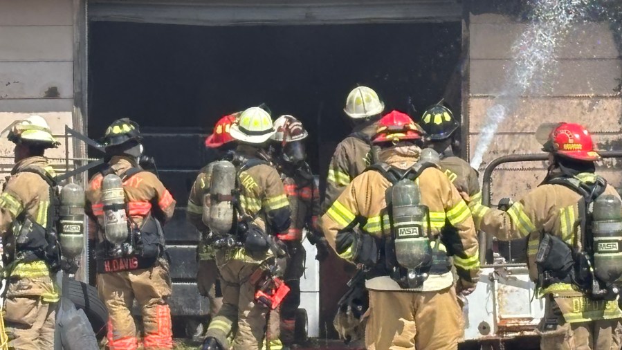 Firefighters battle blaze in Webb City