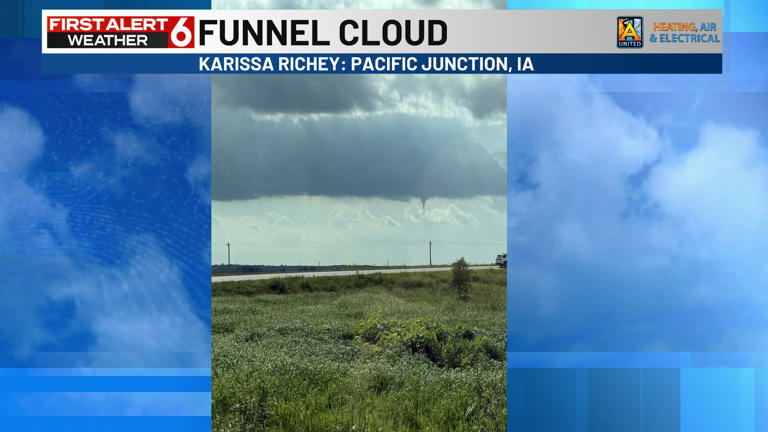 Funnel clouds spotted Wednesday evening near Omaha
