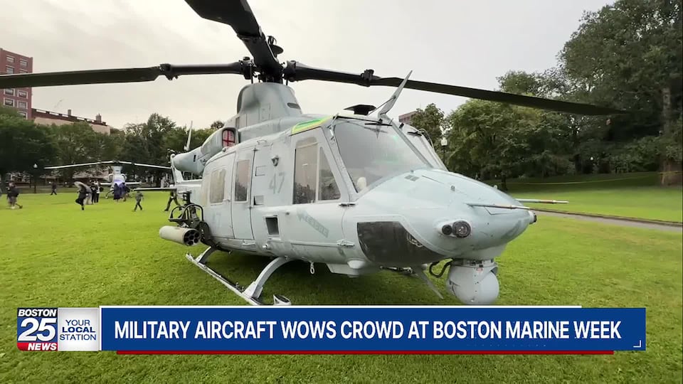 Military helicopters land on Boston Common in honor of Marine Corps ...