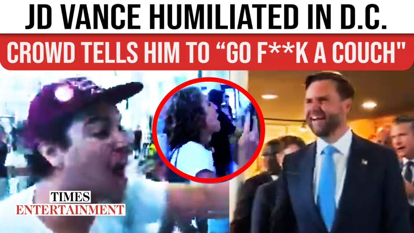 JD Vance Heckled BRUTALLY In Public With Vulgar Couch Rumour On Camera ...