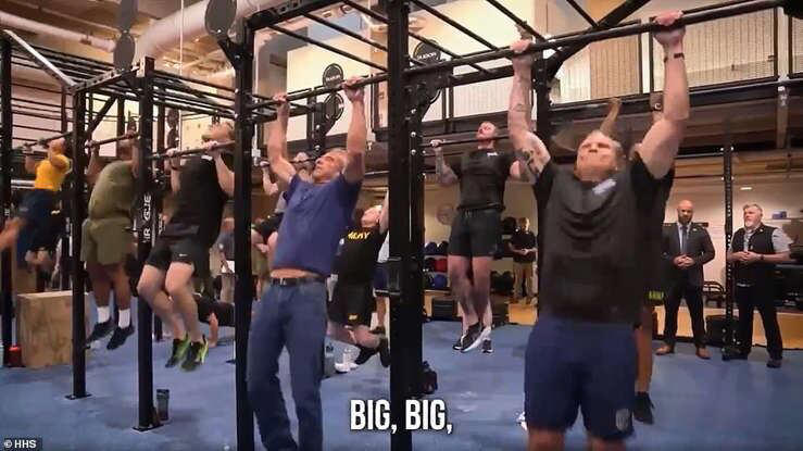U.S. Defense, Health Secretaries Ace 100 Push-Ups, 50 Pull-Ups in 5 Minutes