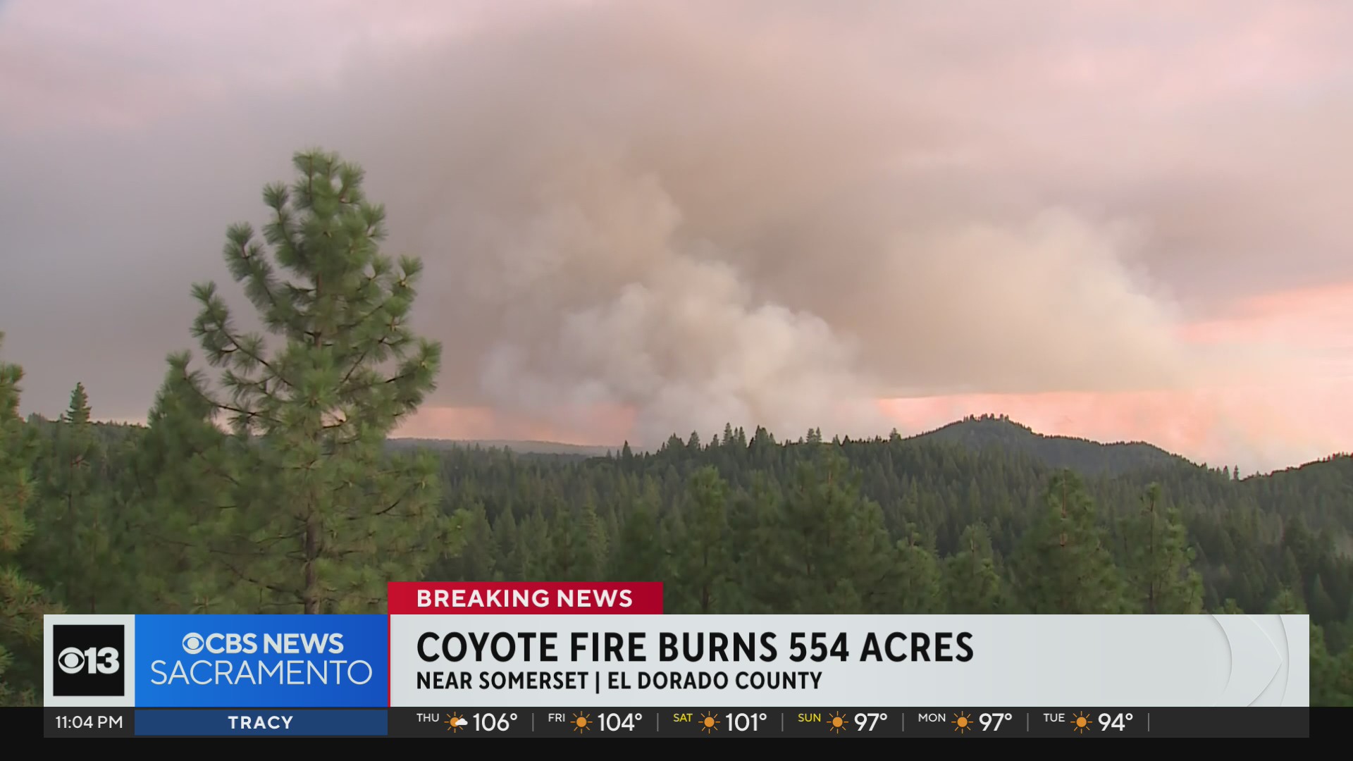 Coyote Fire surpasses 500 acres burned in El Dorado County