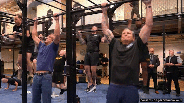 U.S. Defense, Health Secretaries Ace 100 Push-Ups, 50 Pull-Ups in 5 Minutes