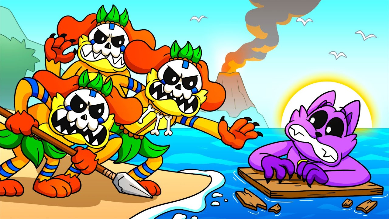 One catnap on a dogday only island? (Cartoon animation)