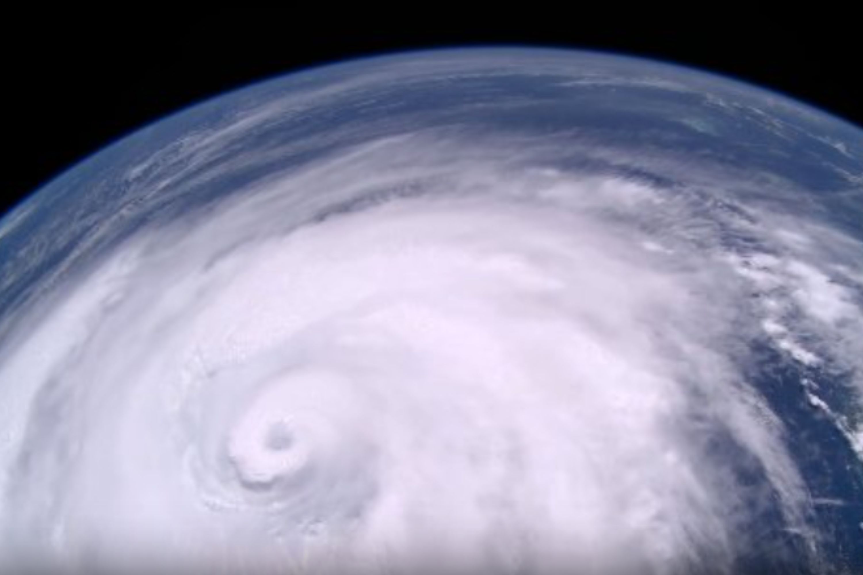 Hurricane Erin seen from space in satellite camera's live video stream