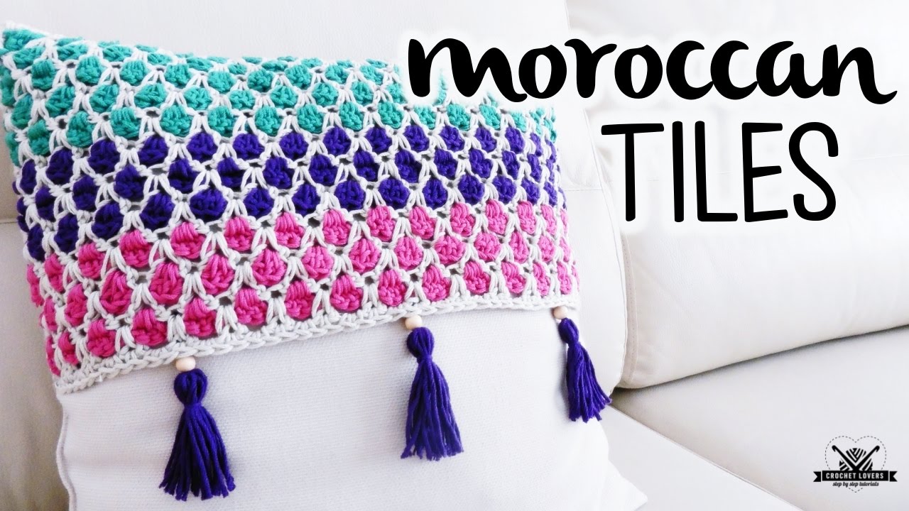 How to crochet the Moroccan tiles stitch | Easy Moroccan stitch tutorial