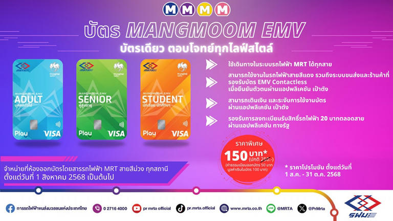 วิธีสมัครบัตรแมงมุม (Mangmoom EMV) ใช้ขึ้น MRT ได้ทุกสาย รองรับ ...