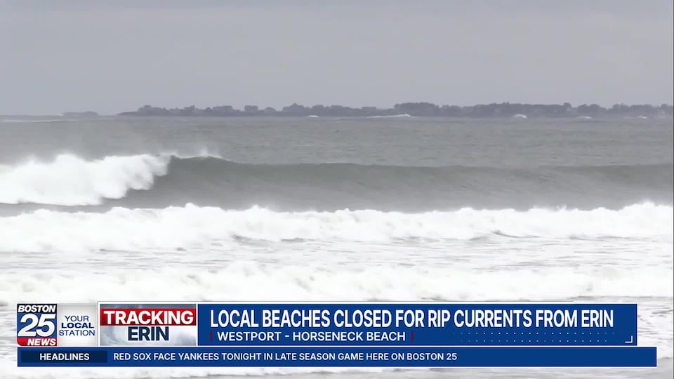Massachusetts beaches closed as Hurricane Erin churns up treacherous ...