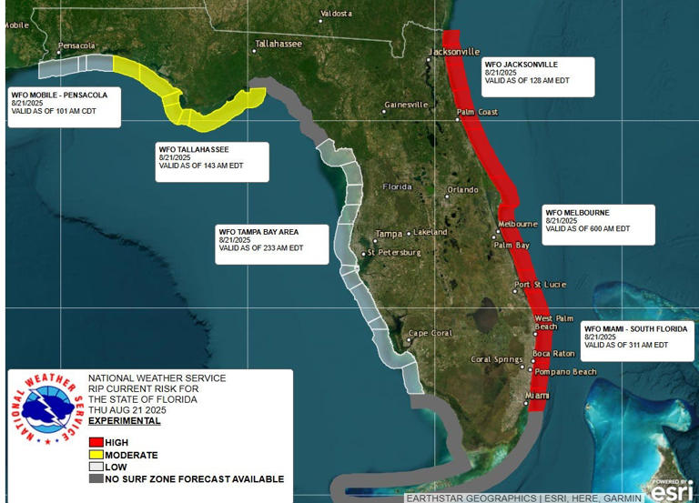 Erin has passed, but danger hasn't. Rip current risk in Florida ...