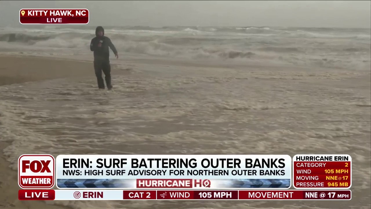 Hurricane Erin batters North Carolina's Outer Banks with monster waves ...
