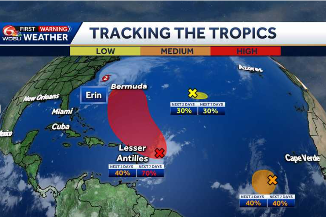 Three tropical systems forming in the Atlantic.