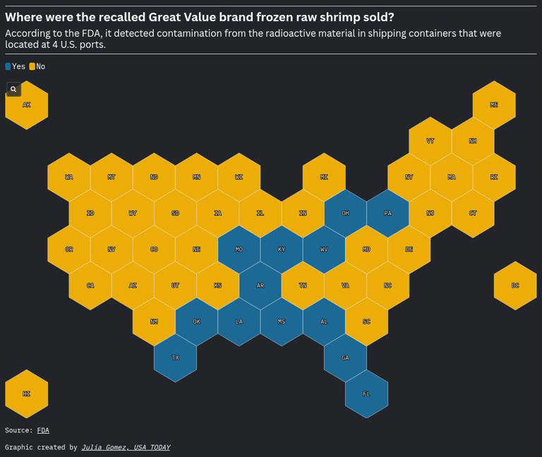 Was the potentially radioactive shrimp sold in your state? See map.
