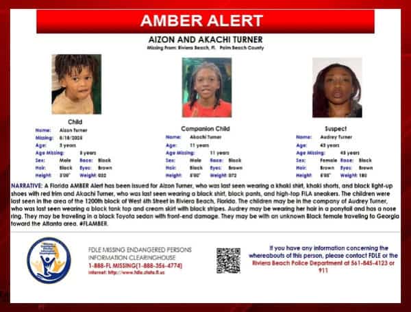 Florida AMBER Alert Canceled For Two Riviera Beach Boys, Located Safe