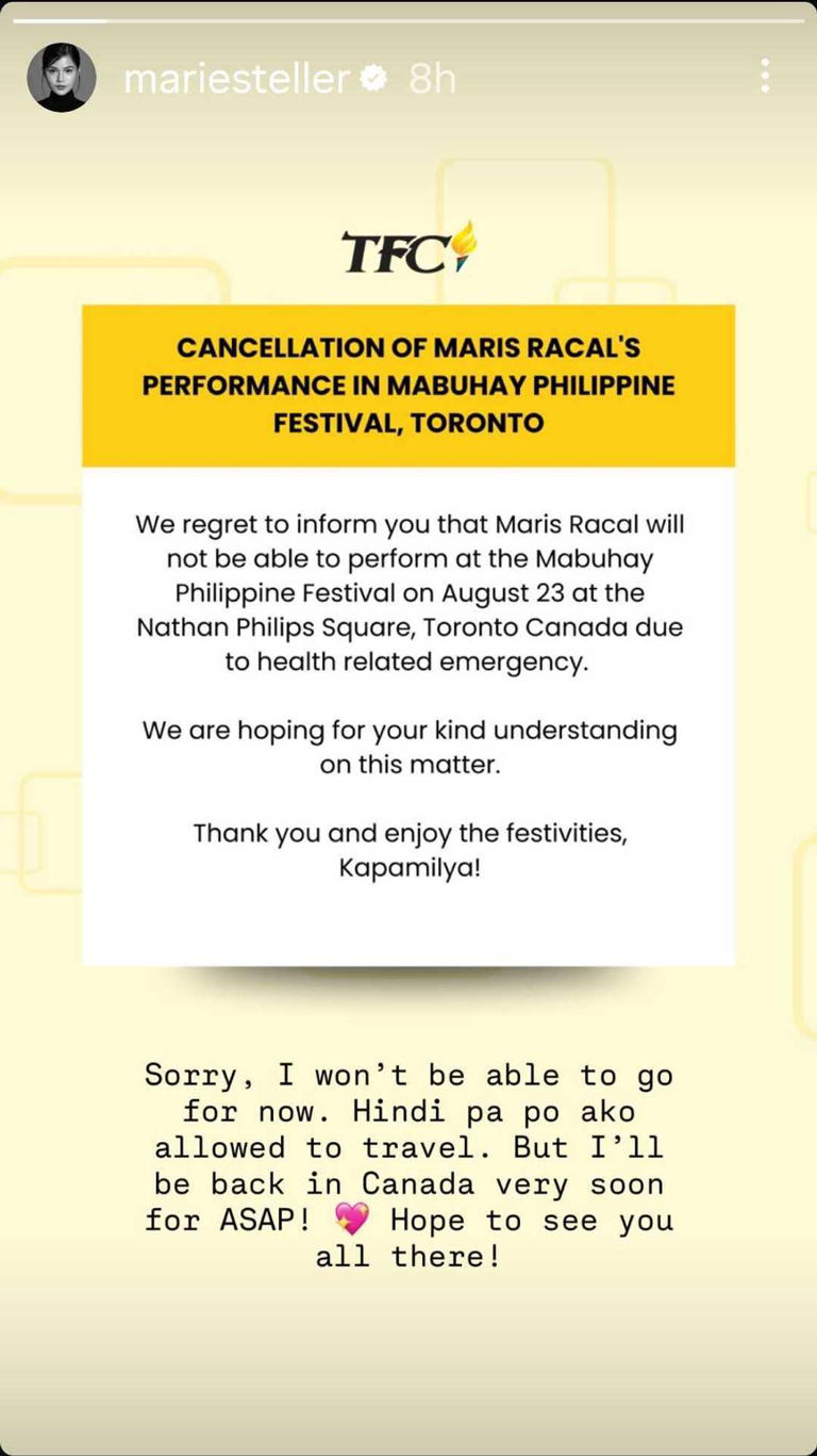Maris Racal issues apology after withdrawing from Canada performance