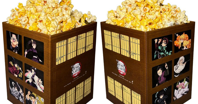 New Demon Slayer Infinity Castle Popcorn Bucket Tin Price Revealed at ...