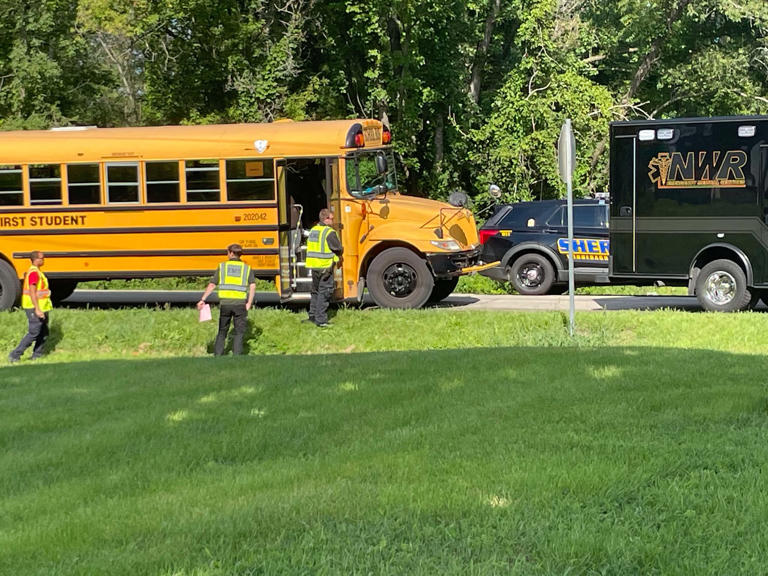Crash involving school bus at Clikeman and Elmwood roads under ...
