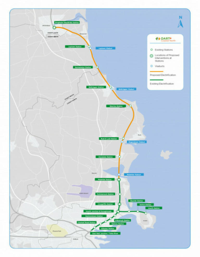 Plans to extend Dart line to Drogheda given the green light