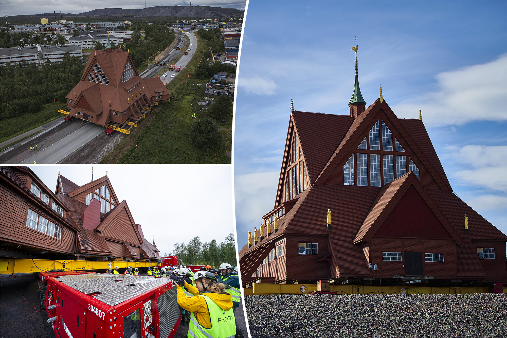 See how a 741-ton church inched 3 miles across its Swedish city after a ...