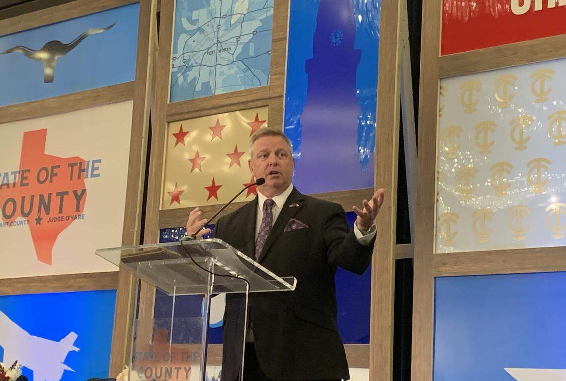 Tarrant County Judge Tim O'Hare reacts to shooting at Dallas ICE facility