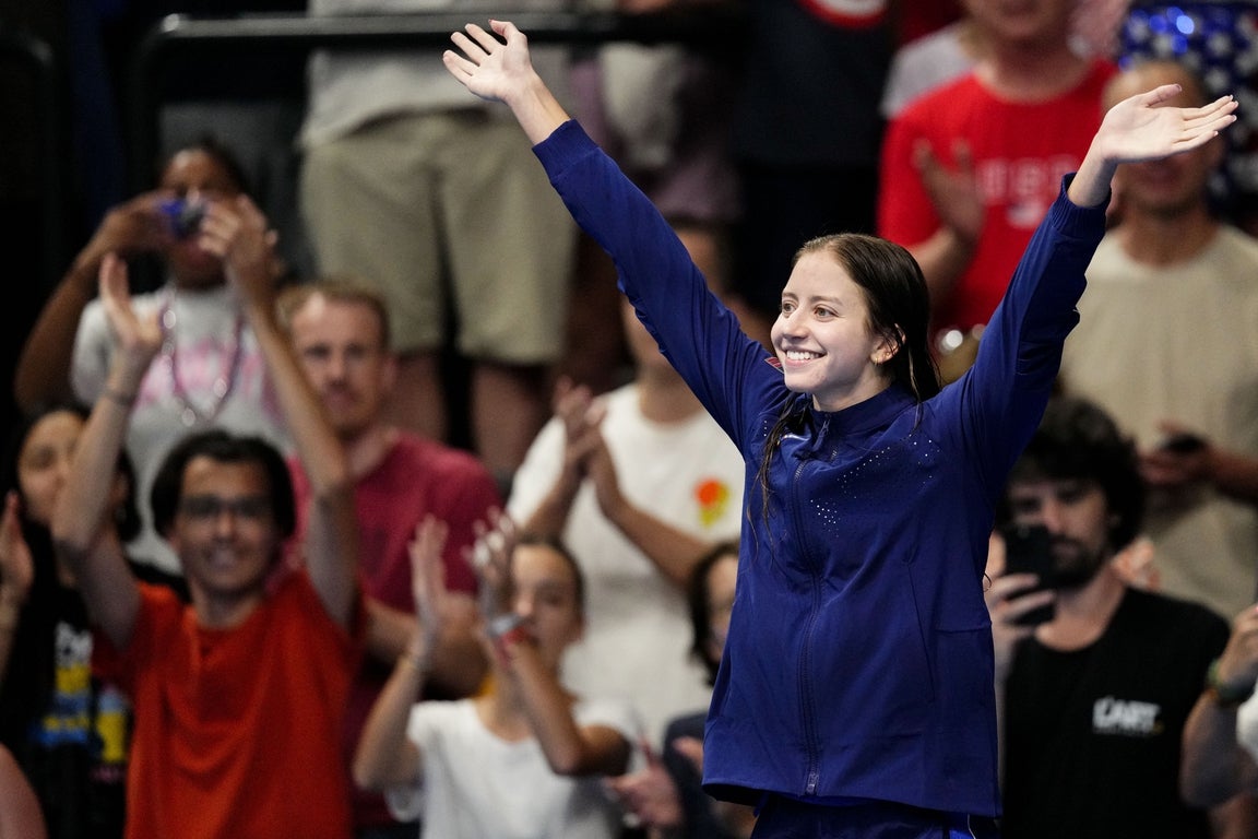 Standout photos of elite American swimmer Kate Douglass