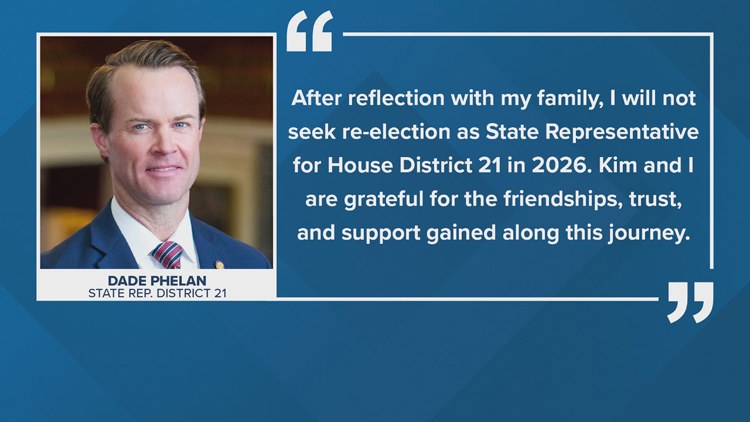 Former Texas House Speaker Dade Phelan will not seek re-election in 2026