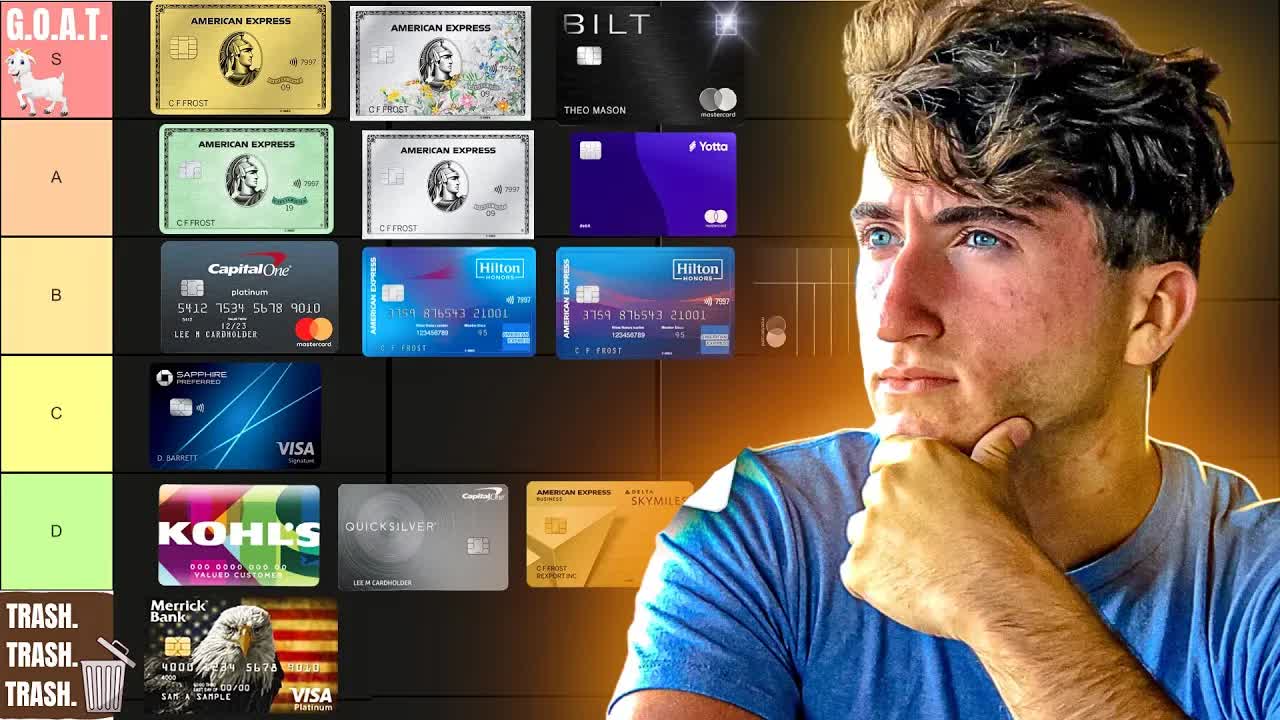 Ranking my entire 15 credit card collection (best to worst)