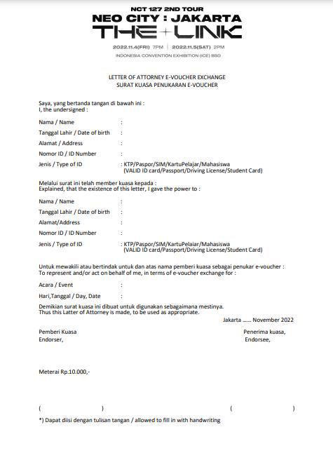 5 Contoh Surat Kuasa Pengambilan Tiket Konser yang Tepat