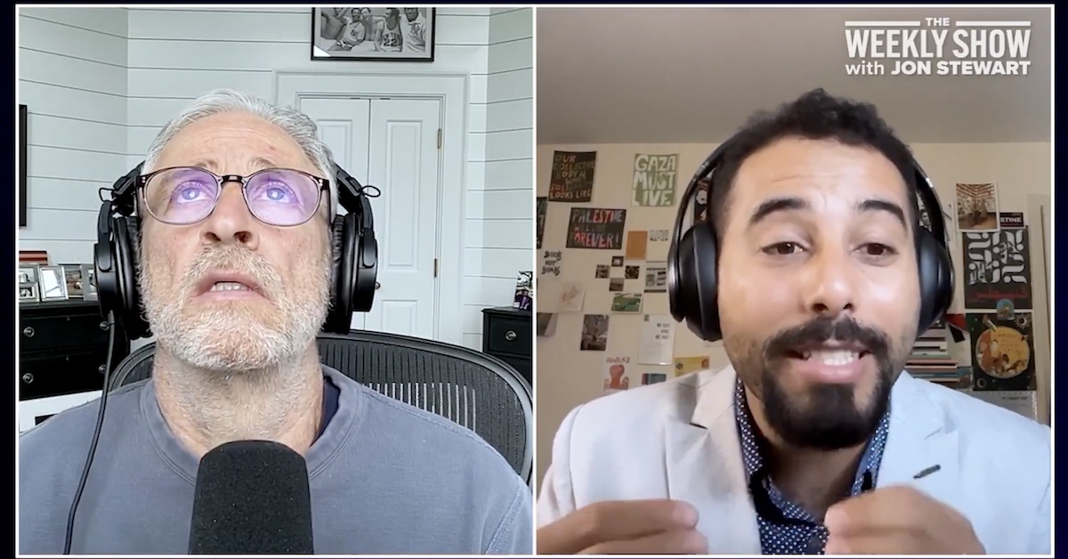 Jon Stewart Left in Absolute Horror as Palestinian Guest Describes ...